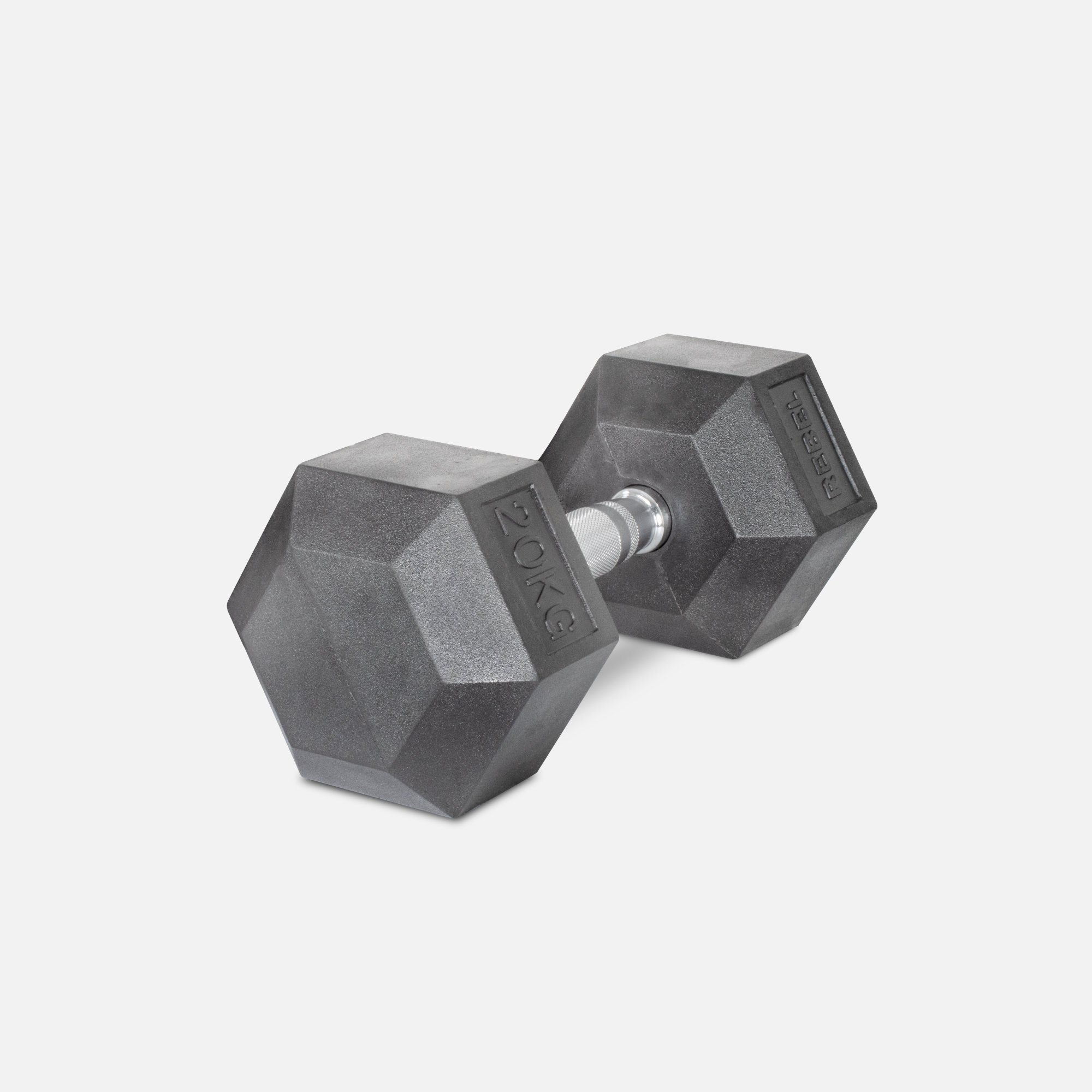 REBEL Rubber Hexagonal Dumbbells (KGs) - REBEL Store